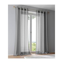 Gardine HEINE HOME Gr. 2, grau, B:130cm H:175cm, Polyester, Gardinen