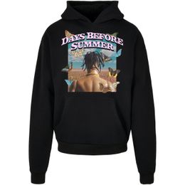 Kapuzensweatshirt "Upscale by Mister Tee Herren Days before Summer Oversize Hoody", Herren, Gr. L, schwarz, 100% Baumwolle, UPSCALE BY MISTER TEE, bedruckt, Sweatshirts