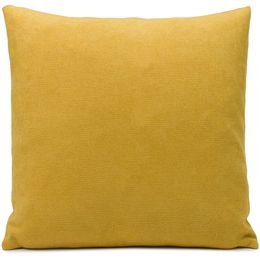 Gözze Kissenhülle GÖZZE "Darco" Gr. 1, gelb (senf), B:40cm L:40cm, Polyester, Obermaterial: 100% Polyester, Kissenbezüge
