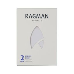 T-Shirt Ragman "Set:", Herren, Gr. M, weiß, Baumwolle, casual, regular fit, V-Ausschnitt, Shirts