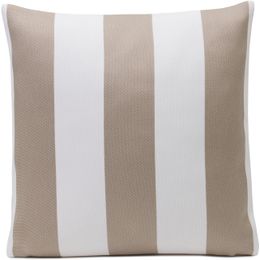 Gözze Kissenhülle GÖZZE "Bali" Gr. 1, grau (taupe, weiß), B:40cm L:40cm, Polyester, Obermaterial: 65% Polyacryl, 35% Polypropylen, Kissenbezüge