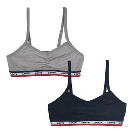 Bustier LEVI'S KIDS, Mädchen, Gr. L (158/164), N-Gr, blau (grau, meliert, marine), Obermaterial: 95% Baumwolle, 5% Elasthan. Graumeliert (Obermaterial): 57% Baumwolle, 38% Polyester, 5% Elasthan, meliert, unifarben, körpernah, BHs, for GIRLS
