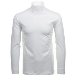 Rollkragenshirt Ragman, Herren, Gr. L, weiß, Baumwolle, regular fit, hoch geschlossener Ausschnitt, Shirts