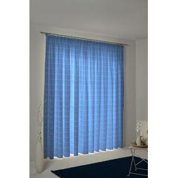 Vorhang WIRTH "Toco-Karo" Gr. 1, blau, B:132cm H:145cm, Chenille, Polyacryl, Gardinen