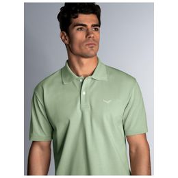 Poloshirt TRIGEMA "TRIGEMA Poloshirt DELUXE Piqué", Herren, Gr. L, grün (grün tea), 100% Baumwolle, Shirts