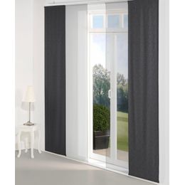 Schiebegardine WIRTH "Torbole" Gr. 1, schwarz, B:60cm H:145cm, Jacquard, Baumwolle, Polyester, Gardinen