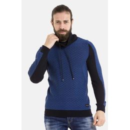 Cipo & Baxx Rundhalspullover CIPO & BAXX "Pullover", Herren, Gr. XL, blau (navyblau), 50% Baumwolle;50% Polyacryl, gestreift, regular fit, Rundhals, Pullover, im modernen Look, CP264
