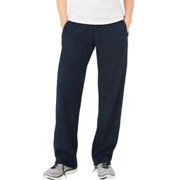 Jerseyhose TRIGEMA "TRIGEMA Fleece Freizeithose", Damen, Gr. M, US-Gr&ouml;&szlig;en, blau (navy), 100% Polyester, Hosen Jerseyhose