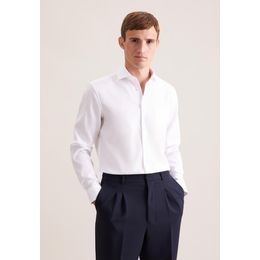 Businesshemd Seidensticker "Schwarze Rose", Herren, Gr. S38, normale &Auml;rmell&auml;ngen, wei&szlig;, 100% Baumwolle, unifarben, regular fit, 2-Knopf-Manschette, Hemden, Regular 1/1 Kentkragen Uni