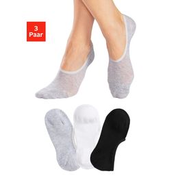 active by Lascana F&uuml;&szlig;linge LASCANA ACTIVE, Damen, Gr. 35-38, schwarz-wei&szlig; (schwarz, wei&szlig;, grau, meliert), Baumwollmischung, uni und meliert, elastisch, Socken, mit Pikee Struktur