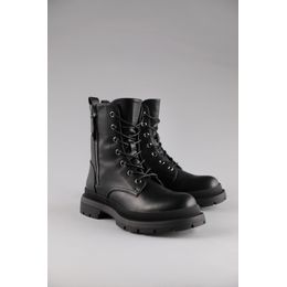 Schnürboots ANISTON SHOES, Damen, Gr. 36, schwarz, Lederimitat, Schuhe Workerboots Schnürboots, Schnürstiefelette, Workerboots, Profilsohle - NEUE KOLLEKTION