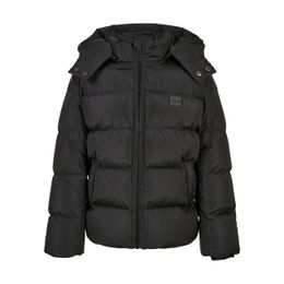 Winterjacke Urban Classics "Urban Classics Herren Boys Hooded Puffer Jacket", Jungen, Gr. 122/128, schwarz, 100% Polyester, unifarben, normal, ohne Ausschnitt, Jacken Steppjacke