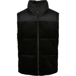Jerseyweste Urban Classics "Urban Classics Herren Cord Vest", Herren, Gr. M, schwarz, 100% Polyester, Rundhals, Westen