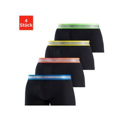 Boxer AUTHENTIC LE JOGGER "Boxershorts für Herren", Herren, Gr. S (4), schwarz (schwarz, grün, schwarz, gelb, schwarz, orange, schwarz, blau), Jersey, Obermaterial: 95% Baumwolle, 5% Elasthan, unifarben, Unterhosen, angenehm weiches Neon-Bündchen