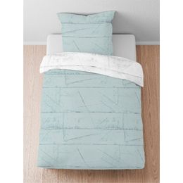 Bettw&auml;sche Biberna Gr. 1, gr&uuml;n, B/L: 135cm x 200cm, Mako-Satin, B/L: 80cm x 80cm, 2 Stk., Mako-Satin, 100% Baumwolle, Bettw&auml;sche, Bettw&auml;sche