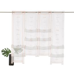 Weckbrodt-Gardinen Scheibengardine WECKBRODT "Selina" Gr. 1, orange (terra, champagner), B:73cm H:120cm, Voile, Polyester, Gardinen, Hochraff, Gardine, Voile, echte Stickerei, transparent, Store