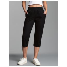 Jerseyhose TRIGEMA "TRIGEMA 3/4 Freizeithose", Damen, Gr. XXL, US-Gr&ouml;&szlig;en, schwarz, 100% Baumwolle, Hosen Jerseyhose