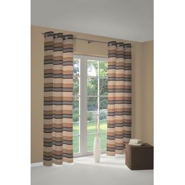 Vorhang WIRTH "Menorca" Gr. 1, beige, B:135cm H:145cm, Baumwolle, Polyester, Gardinen