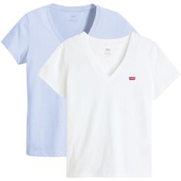 Levi's LEVI'S Damen T-Shirt "VNECK TEE 2 PACK"2 pack v neck kentuc, Gr. XL, Jersey, Obermaterial: 100% Baumwolle, Shirts