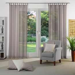 Vorhang WIRTH "Sunday" Gr. 1, braun, B:142cm H:145cm, Jacquard, Baumwolle, Polyester, Gardinen