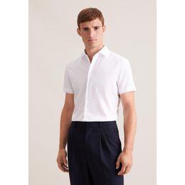 Businesshemd Seidensticker "Schwarze Rose", Herren, Gr. XS (36), normale Ärmellängen, weiß, 100% Baumwolle, unifarben, slim fit, gerader Abschluss, Hemden, Slim 1/2 Kentkragen Uni