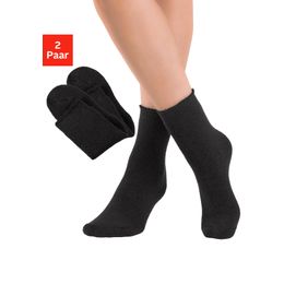 Thermosocken Lavana, Herren, Gr. 35-38, schwarz (2x schwarz), Elasthan, Polyacryl, Polyamid, unifarben, elastisch, Socken, mit flauschiger Innenseite, Topseller