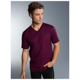 T-Shirt TRIGEMA "TRIGEMA V-Shirt DELUXE Baumwolle", Herren, Gr. 3XL, rot (sangria), 100% Baumwolle, Basic, Shirts