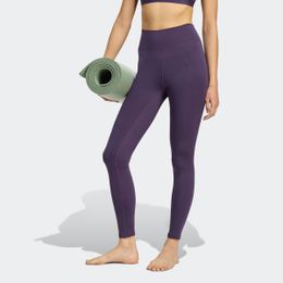 Trainingstights adidas Performance "All Me Ess 1/1", Damen, Gr. L, N-Gr, aurora plum, aurora plum, Obermaterial: 85% Polyester, 15% Elasthan, Sportlich, Hosen