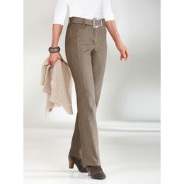 Gerade Jeans COSMA, Damen, Gr. 36, Normalgrößen, grau (taupe), 76% Baumwolle, 22% Polyester, 2% Elasthan, unifarben, lang, Jeans