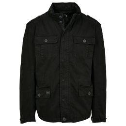 Allwetterjacke Brandit "Brandit Herren Britannia Jacket", Herren, Gr. 4XL, schwarz, 100% Baumwolle, unifarben, Casual, normal, amerikanischer Ausschnitt, Jacken