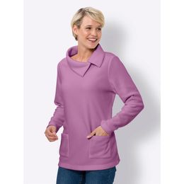 Fleeceshirt Classic Basics "Fleece-Shirt", Damen, Gr. 46, lila (orchidee), 100% Polyester, unifarben, Shirts