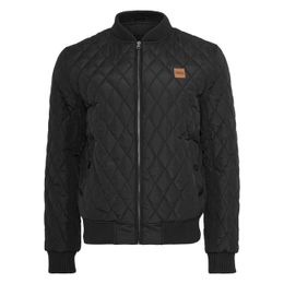 Allwetterjacke Urban Classics "Urban Classics Herren Diamond Quilt Jacket", Herren, Gr. M, schwarz, 100% Polyester, unifarben, Casual, normal, amerikanischer Ausschnitt, Jacken