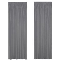 Vorhang HEINE HOME Gr. 4, grau, B:135cm H:245cm, Polyester, Gardinen