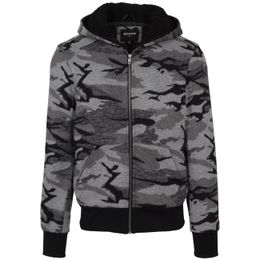 Winterjacke Urban Classics "Urban Classics Herren Camo Zip Jacket", Herren, Gr. XXL, grün (schwarzcamo), 73% Polyester, 10% Viskose, 8% Andere Materialien, 7% Polyacryl, 2% Wolle, mehrfarbig, normal, ohne Ausschnitt, Jacken