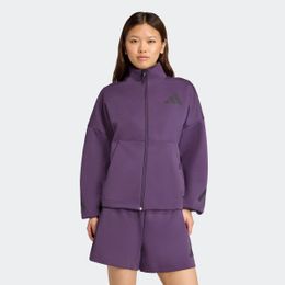 Trainingsjacke adidas Sportswear "W Z.N.E. TT", Damen, Gr. L, aurora plum, Obermaterial: 57% Polyester, 43% Baumwolle, Jacken Trainingsjacke