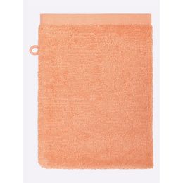 wäschepur Handtuch WÄSCHEPUR Gr. 4, rot (apricot), B:16cm L:22cm, 100% Baumwolle, Handtücher