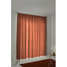 Vorhang WIRTH "Toco-Karo" Gr. 11, orange (terra), B:132, Chenille, Polyacryl, Gardinen