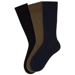 Businesssocken HUGO UNDERWEAR "3P RS UNI CC", Herren, Gr. 39-42, medium grau 032, Baumwollmischung, elastisch, Socken, mit kontrastfarbenen HUGO Logo-Schriftzug