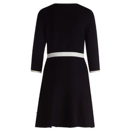 Strickkleid Vera Mont "Vera Mont Damen Strickkleid mit Rundhalsausschnitt", Damen, Gr. L, US-Größen, schwarz (schwarz, weiß), Strick, Obermaterial: 80% Viskose, 20% Polyamid., Feminin, körpernah kurz, Rundhals, Kleider