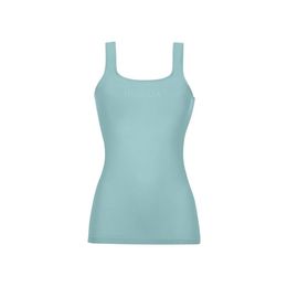 Unterhemd TRIGEMA "TRIGEMA Trägershirt aus Polyamid/Elastan", Damen, Gr. 3XL, gletscher, 90% Polyamid, 10% Elastan, Sportlich, Unterhemden