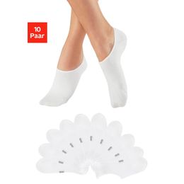 H.I.S. Füßlinge H.I.S, Damen, Gr. 35-38, weiß (10x weiß), Polyamid, unifarben, elastisch, Socken, weit ausgeschnitten