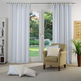 Vorhang WIRTH "Berwick" Gr. 5, blau, B:132cm H:255cm, Jacquard, Baumwolle, Polyester, Gardinen