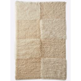 Teppich HEINE HOME Gr. 5, beige (natur), B:160cm H:70mm L:230cm, Schurwolle, Wolle, Teppiche, Teppich