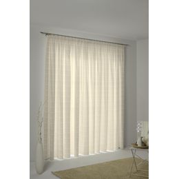 Vorhang WIRTH "Toco-Karo" Gr. 11, beige, B:132cm, Chenille, Polyacryl, Gardinen