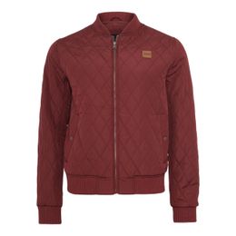 Allwetterjacke Urban Classics "Urban Classics Herren Diamond Quilt Jacket", Herren, Gr. M, rot (burgundy), 100% Polyester, unifarben, normal, amerikanischer Ausschnitt, Jacken