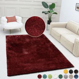 Teppich Bruno Banani "Dana Teppich, besonders weich und kuschelig, Kundenliebling" Gr. 7, rot, B:240cm H:30mm L:320cm, Kunstfaser, Teppiche, uni, Mikrofaser Teppiche, Wohnzimmer, Schlafzimmer, Esszimmer, Topseller