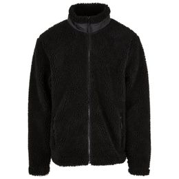 Winterjacke Urban Classics "Urban Classics Herren Basic Sherpa Jacket", Herren, Gr. L, schwarz, 100% Polyester, unifarben, oversize, Rundhals, Jacken