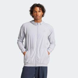 Trainingsjacke adidas Performance "TECH APP S-TOP", Herren, Gr. XL, halo silber, lime burst, Obermaterial: 87% Polyester, 13% Elasthan, normal, Jacken Trainingsjacke