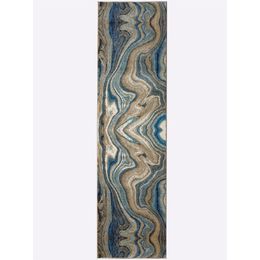 Teppich HEINE HOME Gr. 1, blau (beige, blau), B:57cm, Kunstfaser, Polypropylen, Teppiche