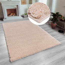 Hochflor-Teppich my home "Shaggy 30" Gr. 8, beige (sand), B:280cm H:30mm L:390cm, Kunstfaser, Teppiche, Teppich, Uni Farben, besonders weich und kuschelig, Kundenliebling